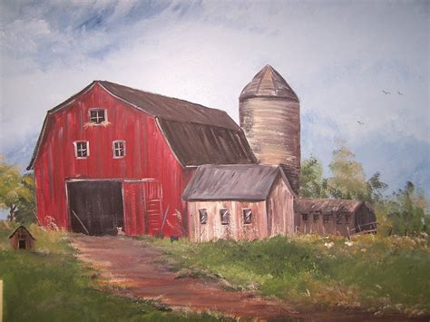 Old Red Barn Farm Paintings