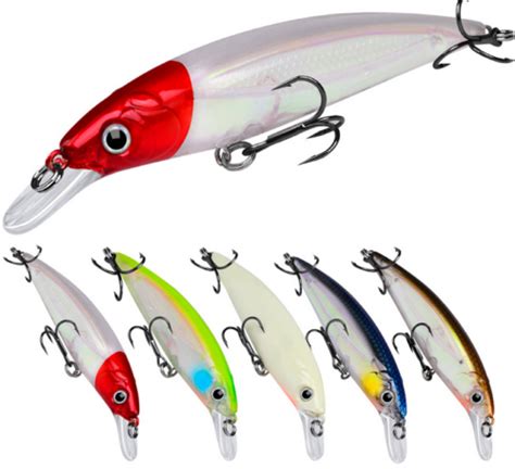 New 5pcs Fishing Lures Hard Bait Minnow Crankbait Bass Tackle Swimbaits