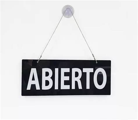Cartel Letrero Abierto Cerrado Colgante Acrílico