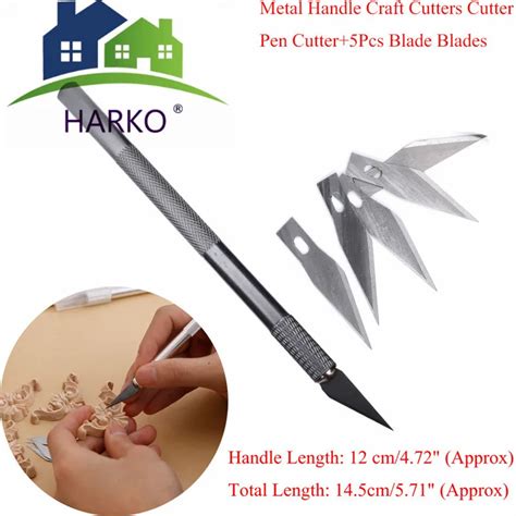 Full Set Metal Handle Scalpel Blade Knife Wood Paper Cutter Craft Pen