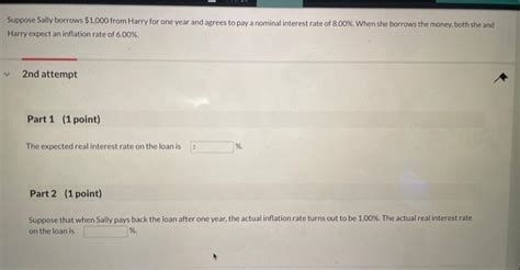 Solved Suppose Sally Borrows 1 000 From Harry For One Year