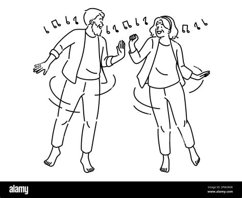 Joyful Couple Dancing Stock Vector Images Alamy