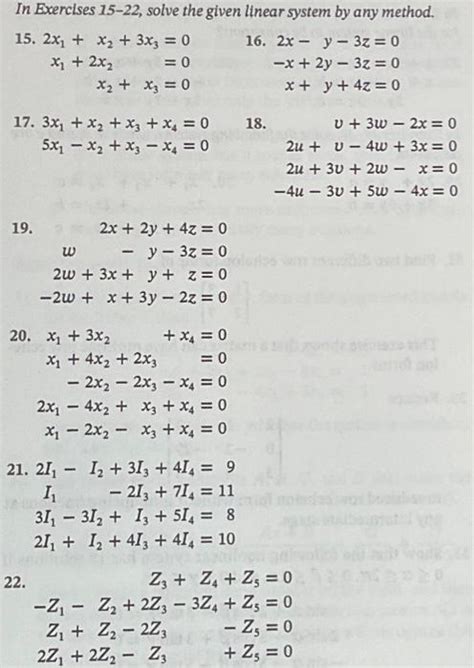 Solved In Exercises 15 22 Solve The Given Linear System By Chegg