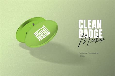 Premium Psd Clean Badge 3d Mockup Fully Editable