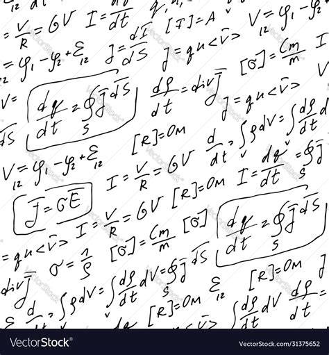 Vector Physics Formula Modern Set Of 9 Outlines And Symbols Such As
