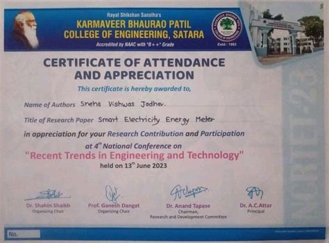 Sneha Jadhav On Linkedin Participated At 4th National Conference On