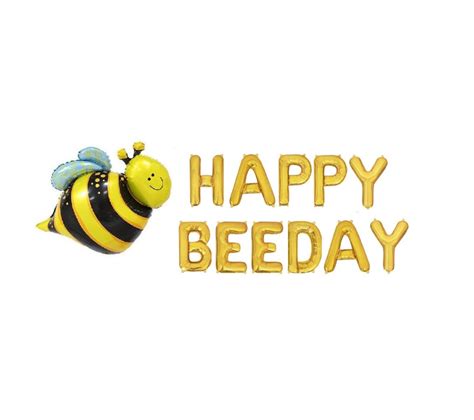 Happy Bee Day Balloons Bumble Bee Decorations Bee Birthday Etsy