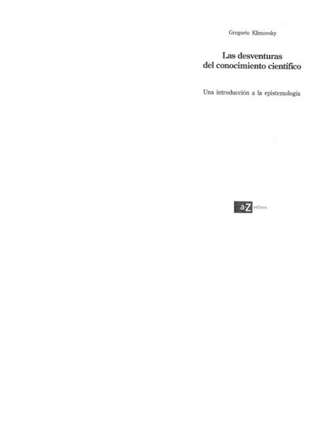 L3 Klimovsky Las Desventuras Del Conocimiento Científico Pdf