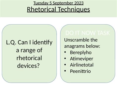 English Language The Power Of Rhetorical Devicestechniques Ks3ks4