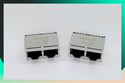 125vac Magnetic Rj45 Jack Modular Ethernet Connectors Multi Port 1x2