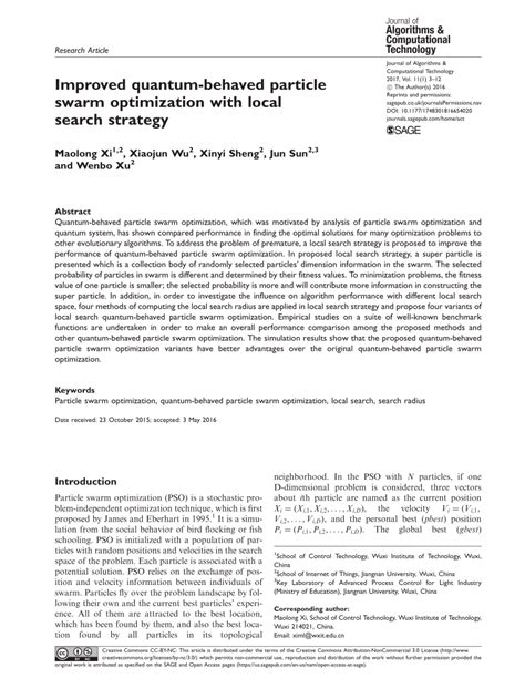 Pdf Improved Quantum Behaved Particle Swarm Optimization With Local