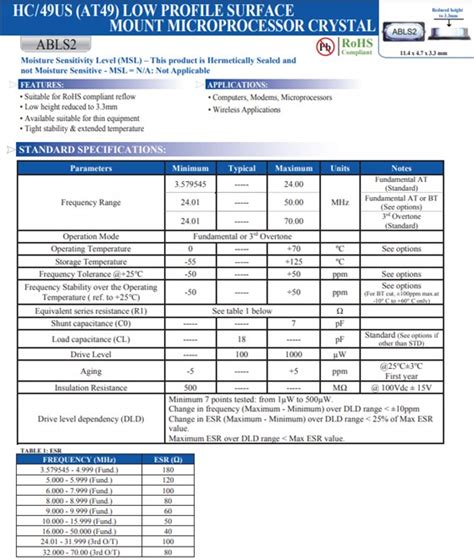 Abls2晶振 Abls2 12 000mhz D4y T晶振 49s假贴片音叉谐振器