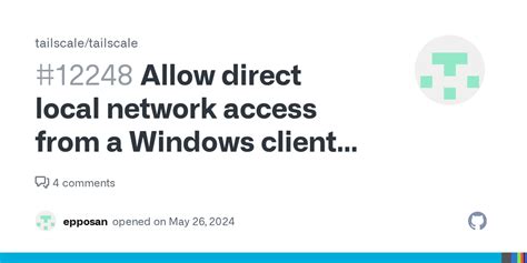 Allow Direct Local Network Access From A Windows Client With A Subnet Router On The Same Network