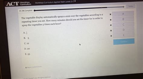 Solved Act Workkeys Workkeys Curriculum Applied Math Levels 3 7