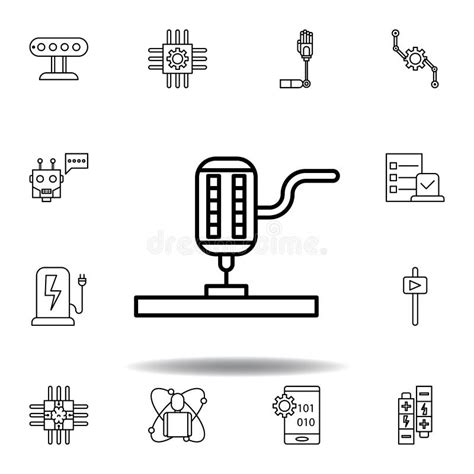 Robotics 3d Print Outline Icon Set Of Robotics Illustration Icons Stock Illustration