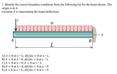 Solved 1 Identify The Correct Boundary Conditions From The