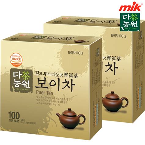 다농원 보이차 100t X 2개 외 티백 차 모음전 [둥굴레차 녹차 결명자차 메밀차 현미녹차] 티몬