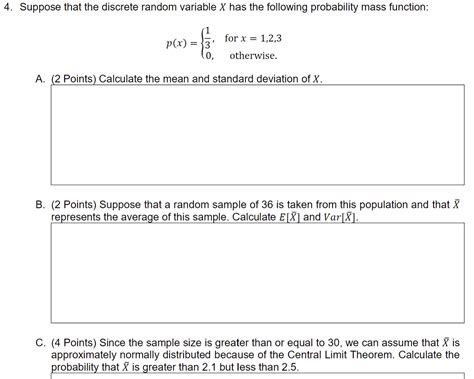 solved suppose that the discrete random variable x ﻿has the