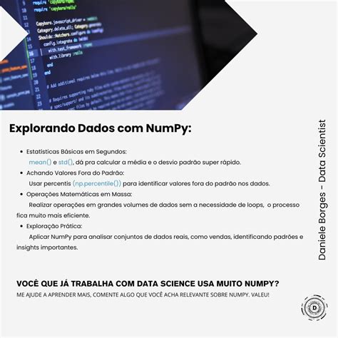 Datascience Numpy Python Aprendizado Exploraçãodedados Crescimento Cientistadedados