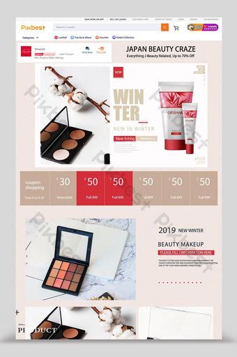 Lazada Cosmetics Home Design Template Psd E Commerce Free Download