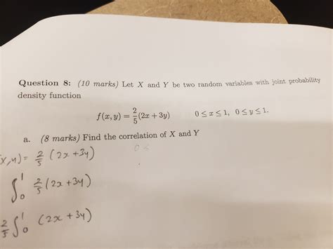 solved question 8 10 marks let x and y be two random