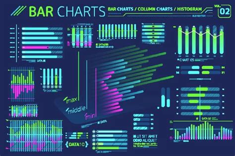 bar charts column charts histograms infographic elements stock vector