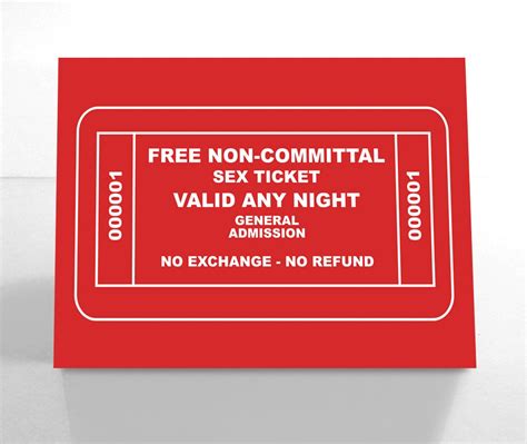 Sex Ticket Card Etsy
