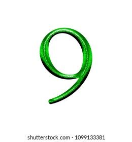 Glowing Green Number Nine 9 3d Stock Illustration 1244662228 | Shutterstock