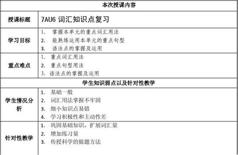 新版7au6复习教案word文档在线阅读与下载无忧文档