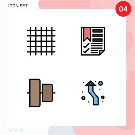 User Interface Filledline Flat Color Pack Of Modern Signs And Symbols Of Grid Align Streamline