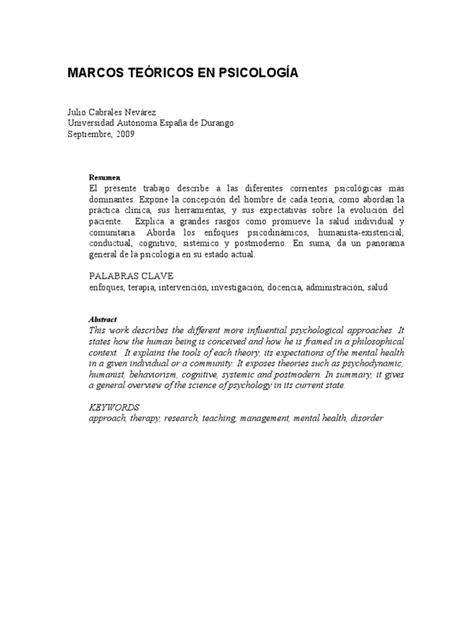 Marcos Teoricos Psicologia Psicoanálisis Sicología Y Ciencia Cognitiva