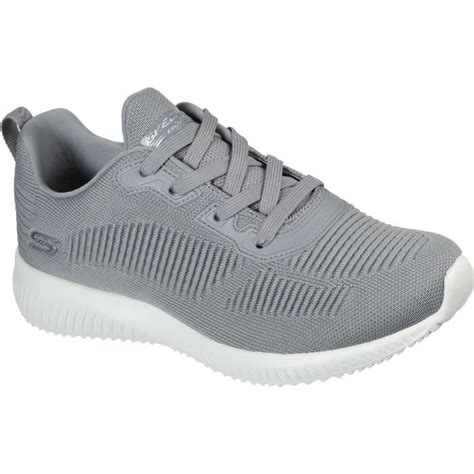 Skechers Baskets Bobs Squad Tough Talk Gris Femme Gris Cdiscount