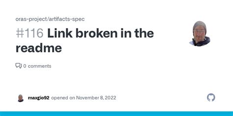 Link Broken In The Readme · Issue 116 · Oras Projectartifacts Spec · Github