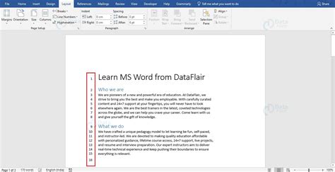 How To Add Or Remove Line Numbers In Word Document DataFlair