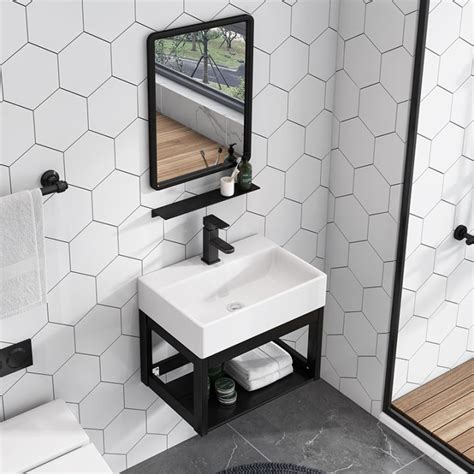 Nordic Space Aluminum Wall Mounted Wash Basin Cabinet Combination Small