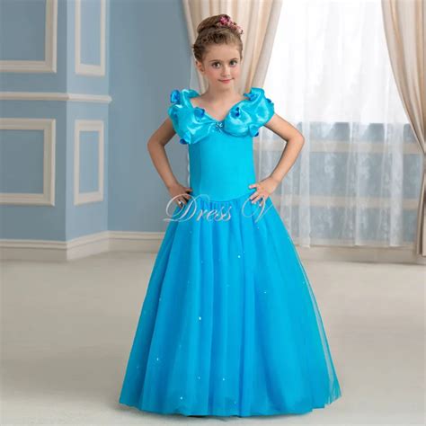 Buy Princess Cinderella Flower Girl Dresses Ice Blue