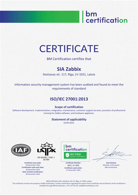 Zabbix Is Now Iso27001 Certified