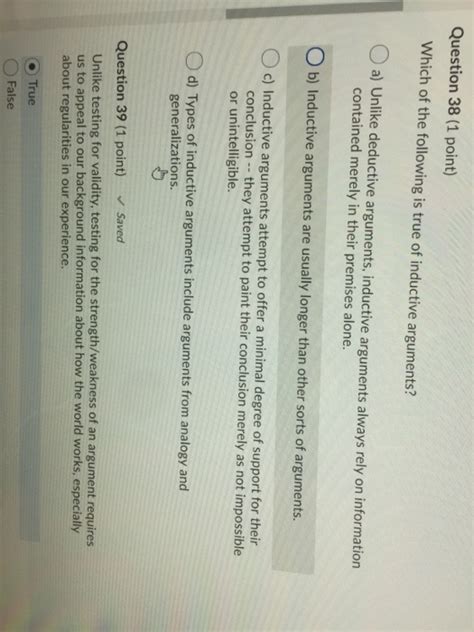 Solved Question 38 1 Point Which Of The Following Is Tr