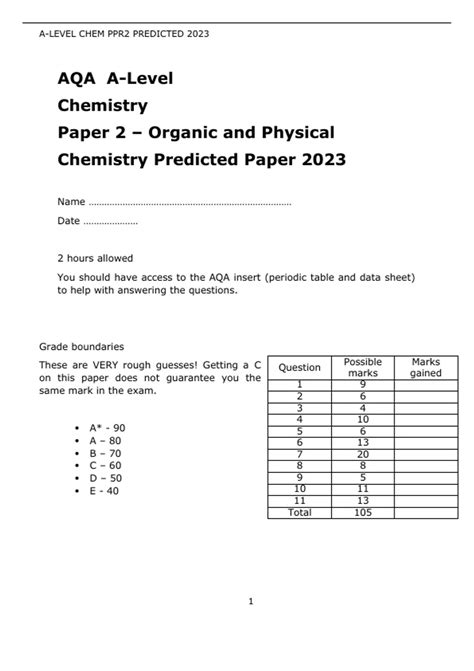 Aqa A Level Chemistry Chemistry Paper Marking Scheme Study Course Hot