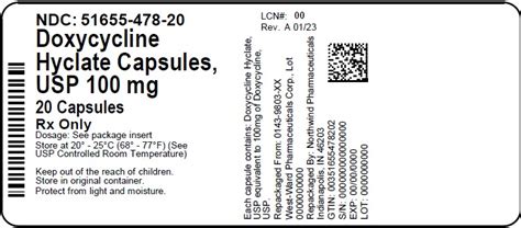 Product Images Doxycycline Hyclate Photos Packaging Labels And Appearance