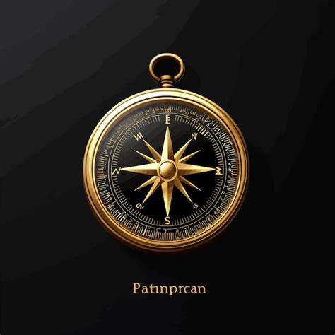 A Gold Compass With A Gold Compass On It Premium Ai Generated Vector