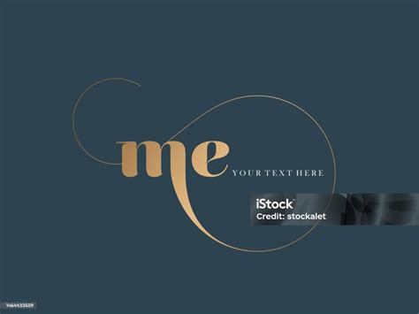 Me Monogram Logo Ornamental Swirl Serif Lowercase Letter M Letter E Signature Icon Luxury Style