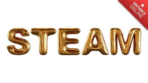 Steam Realistic Golden Balloon Text Effect Generator