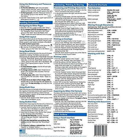 Microsoft Word 2021 And 365 Introduction Quick Reference
