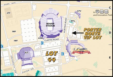 Penn State Football Parking Map Printable Map