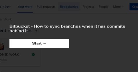 Bitbucket How To Sync Branches When It Has Commits Behind It