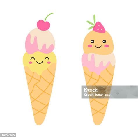 아이스크림 스쿱 귀여운에 대한 스톡 벡터 아트 및 기타 이미지 귀여운 냉동된 냉동식품 Istock