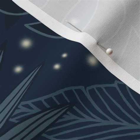 Tropical Night Sky Navy Blue Large Fabric Spoonflower