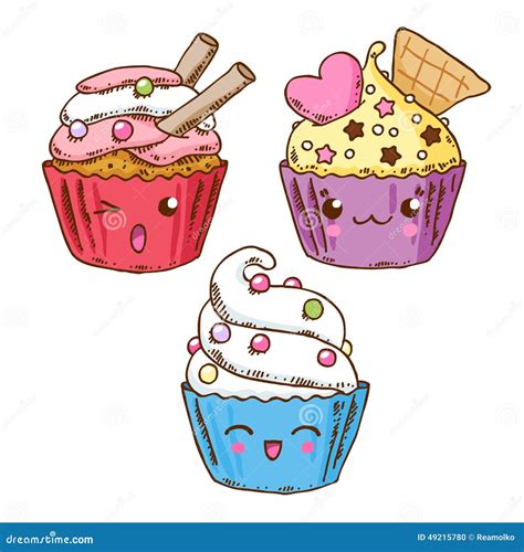 Gruppe Von Drei Netten Kawaii Schaumgummiringen Vektor Abbildung Illustration Von Gruppe