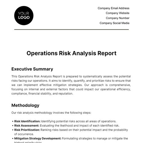 Operations Report Templates Edit Online Download